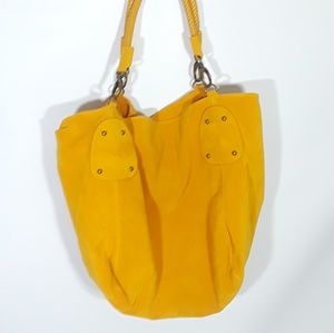 Bags | Oversized Faux Suede Handbag Mustard Color | Poshmark